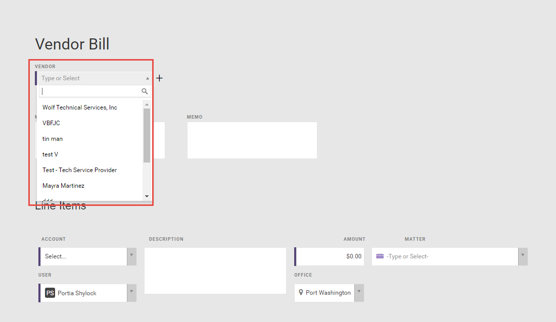 How do I create Vendor Bills? – CARET Legal