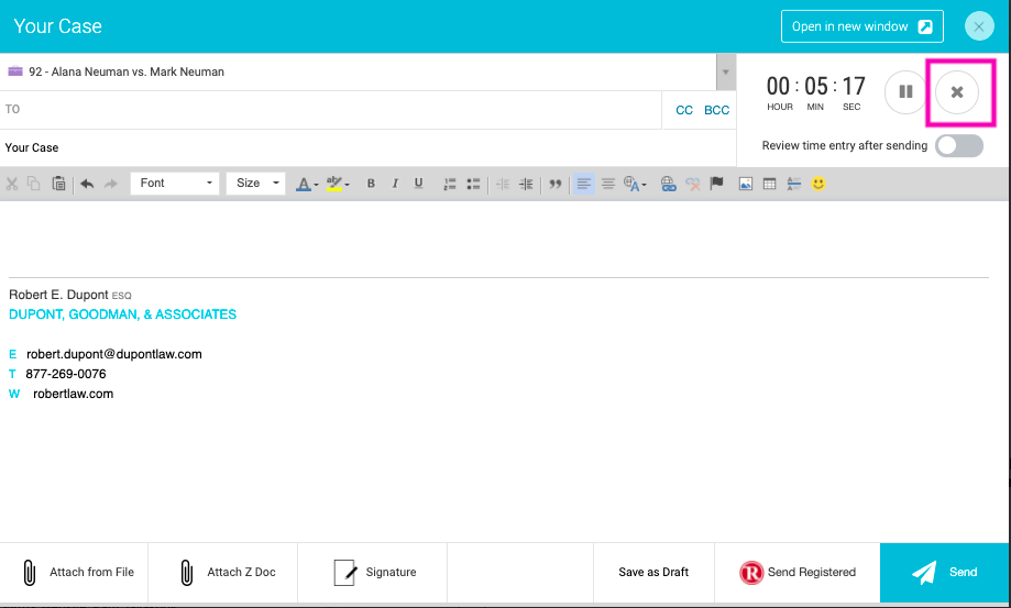Can I stop the Timer on New Emails? – CARET Legal