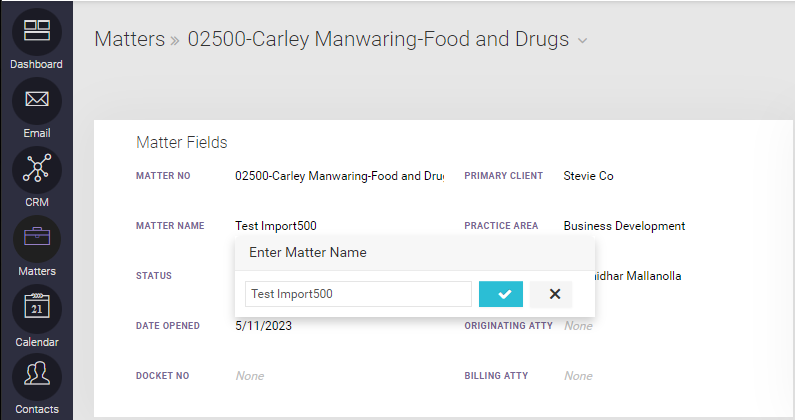 Can I Edit Matter Names? – CARET Legal