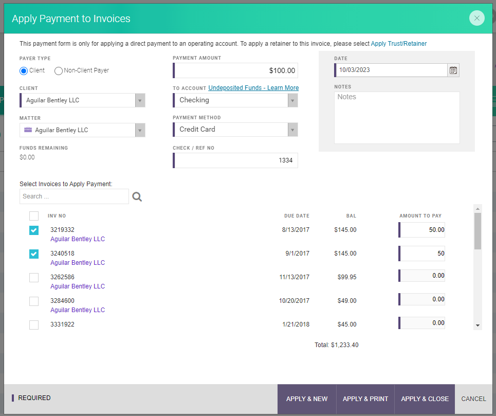 How do I Apply a Partial Payment to an Invoice? – CARET Legal