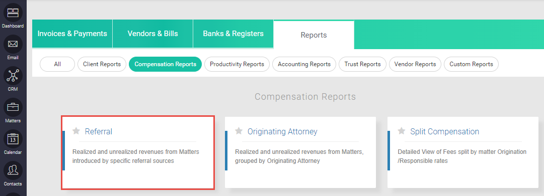 How do I use the Referral Report in CARET Legal? – CARET Legal