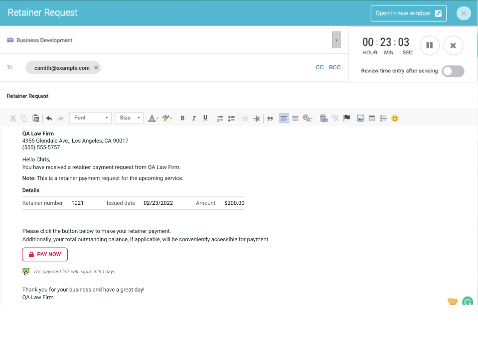 Retainer Requests – CARET Legal