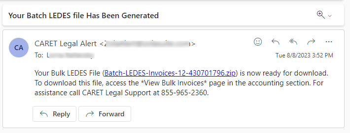 Bulk Downloading LEDES Invoices – CARET Legal